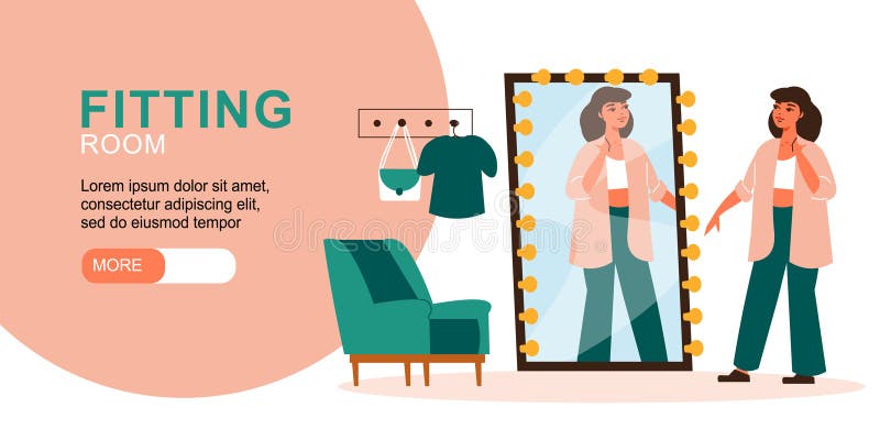 Fitting Room Horizontal Banner Stock Vector - Illustration of seller ...