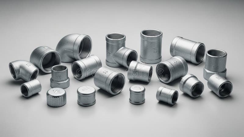 Galvanized Steel Pipe Fittings Stock Illustrations – 76 Galvanized ...
