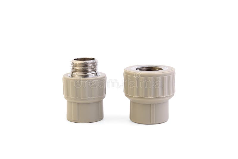 Fittings for PVC Pipes Isolated on White Background. Stock Photo ...