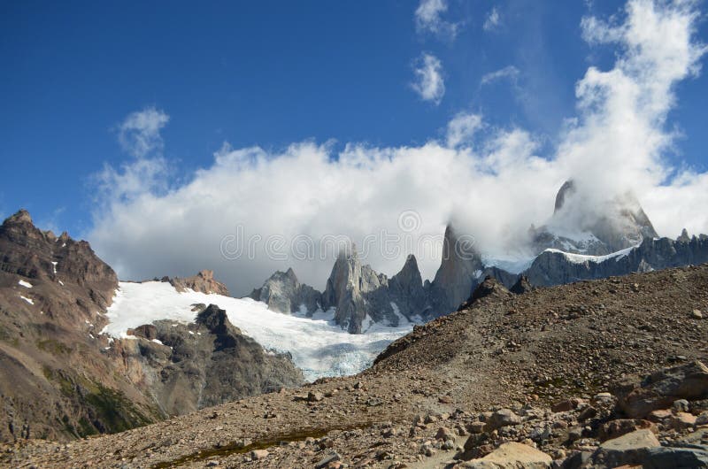 Fitz Roy Mountain View from the Patagonian Route Stock Image - Image of ...