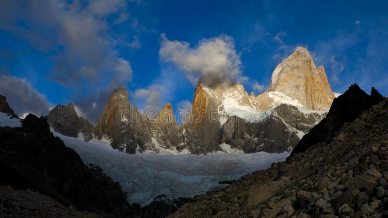 Fitz Roy Peak and Range at Sunrise Stock Photo - Image of national ...