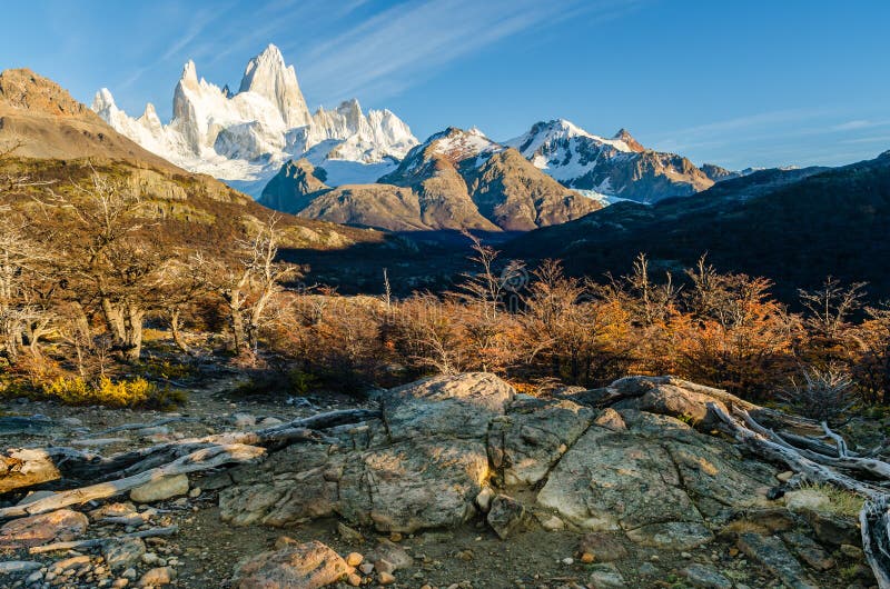 Fitz Roy scenic view stock photo. Image of climbing, rock - 85266544