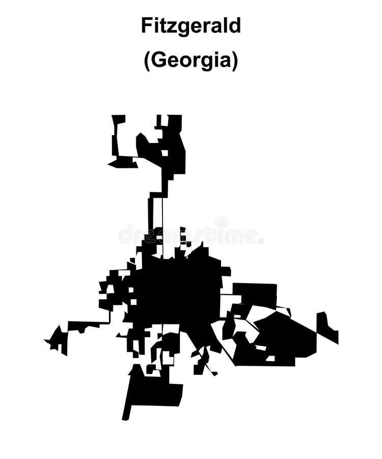 Fitzgerald outline map stock vector. Illustration of area - 387021957