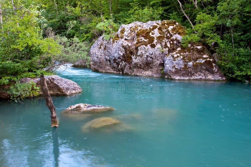 Fiume Con Acqua Verde Smeraldo Immagine Stock - Immagine di foresta ...