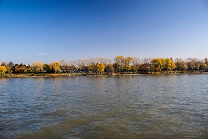 Fiume il Reno a Bonn fotografia stock. Immagine di tedesco - 42392408