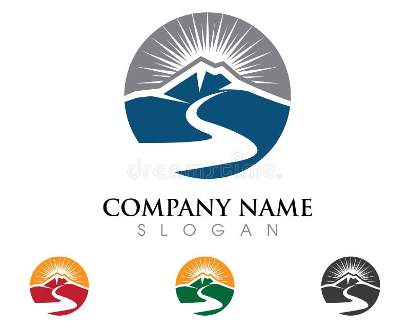 Fiume Logo Template illustrazione vettoriale. Illustrazione di picco ...