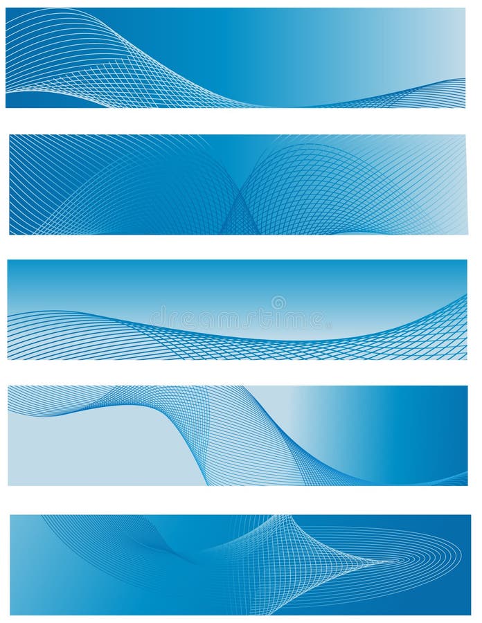 Five Abstract Header Background with Lines Stock Illustration ...