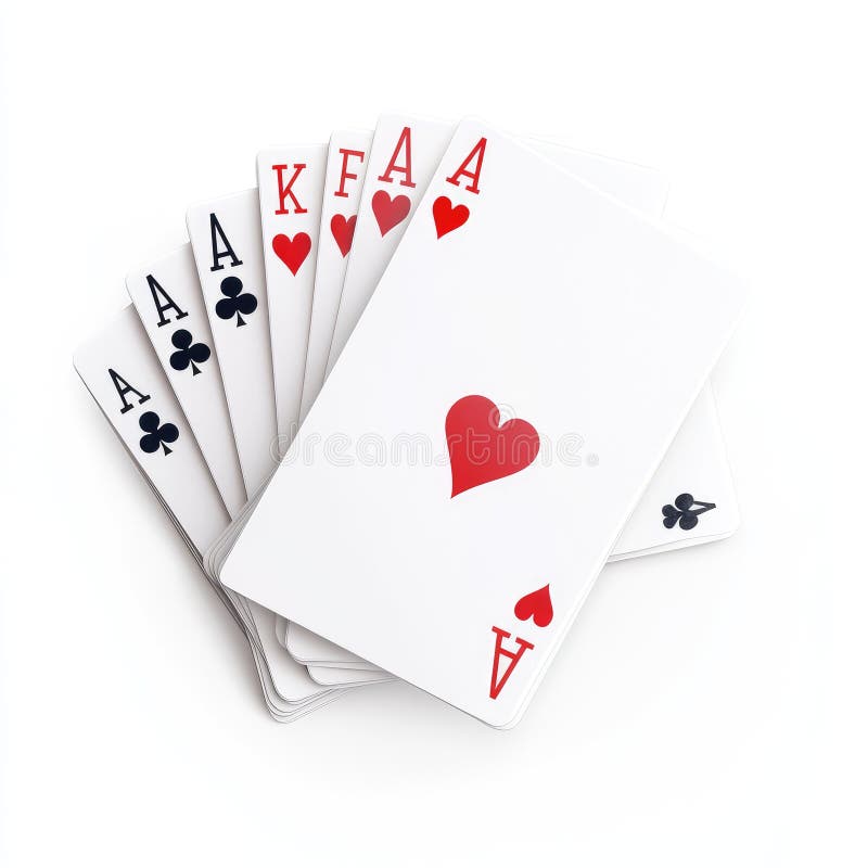 Royal Flush Poker Hand: Ace High Cards Close Up Stock Illustration ...