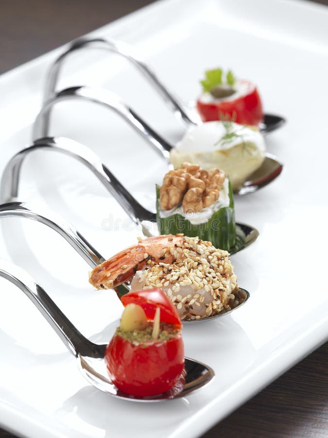 Crostini Di Focaccia, Italian Fine Dining Appetizer Stock Photo - Image ...