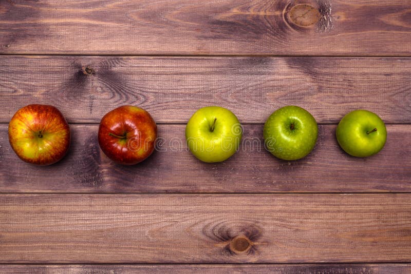 Five Apples on the table stock photo. Image of health - 92224130