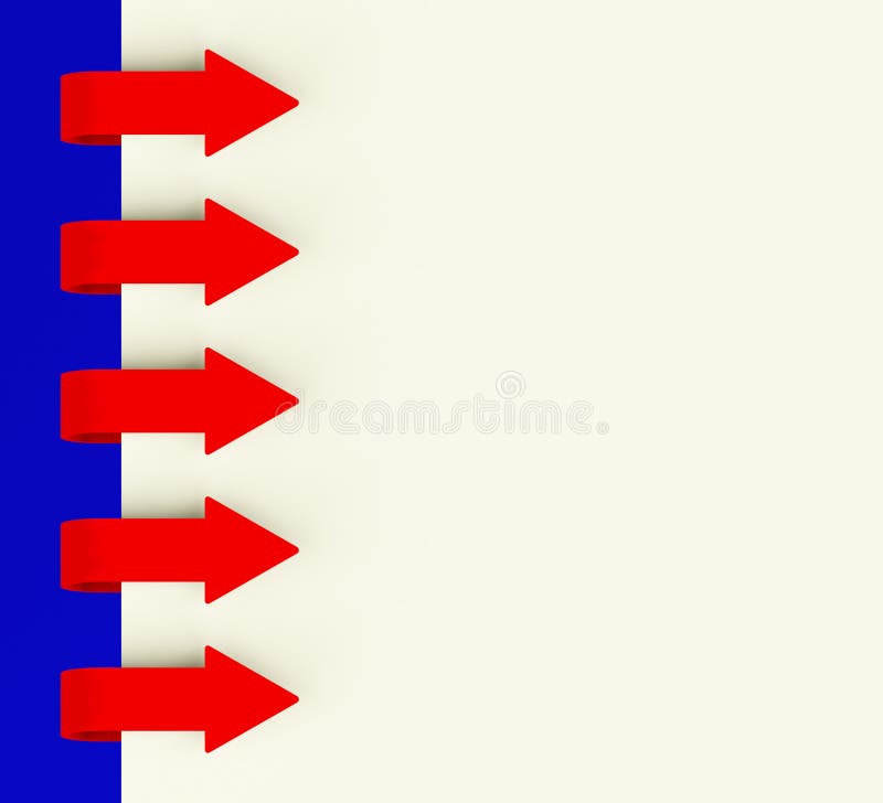 Five Arrow Tabs Over Paper for Menu List or Notes Stock Illustration ...