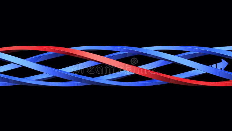 Five Arrows that Advance while Entwining in a Spiral. Abstract Concept ...