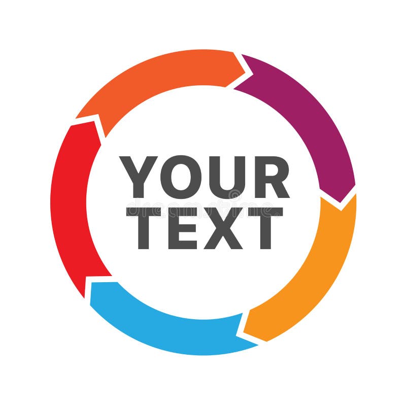 Five Arrows Chart Wheel with the Inscription Your Text Stock Vector ...