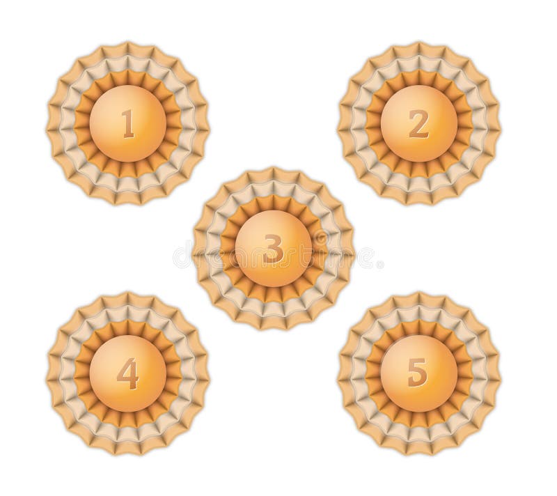 Five award ribbons stock illustration. Illustration of banner - 54035018