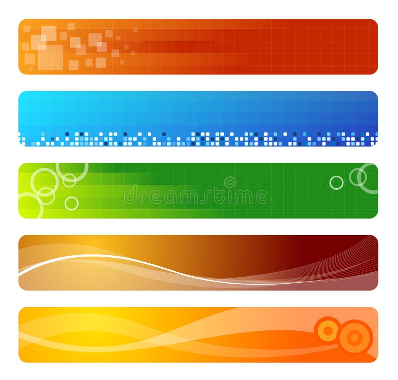 Five banners stock vector. Illustration of colorful, beauty - 13818807