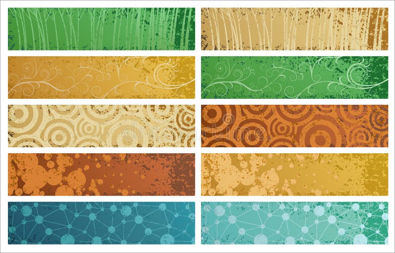 Five banners stock vector. Illustration of pattern, damaged - 13963755