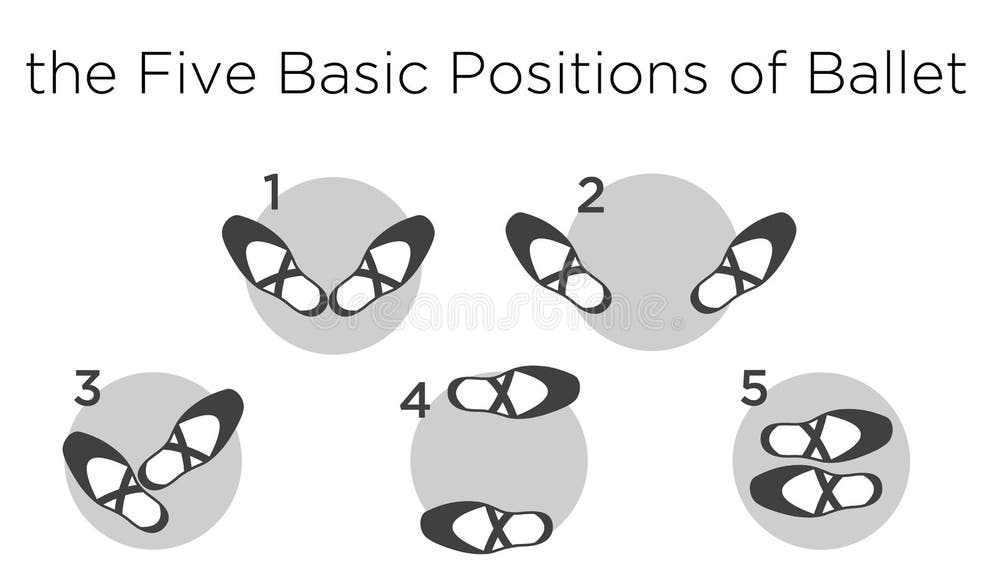 The Five Basic Positions of Ballet Stock Vector - Illustration of ...
