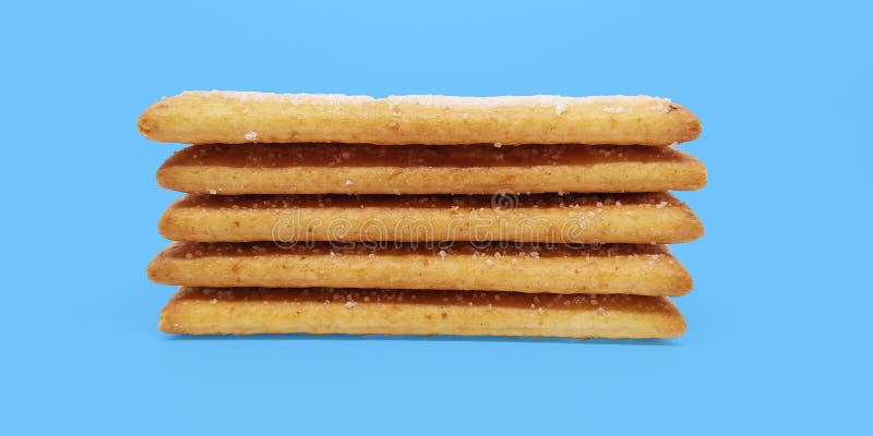 Five Biscuits with Different Positions and a Purple Background Stock ...