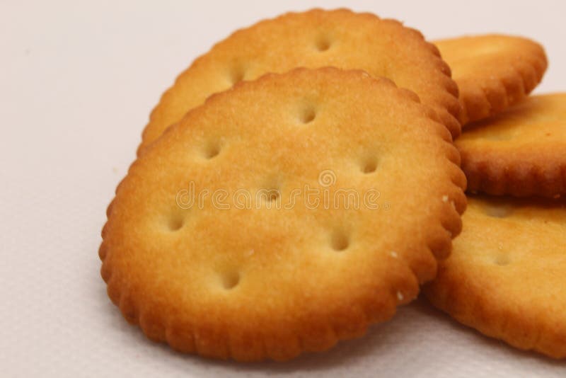 Five Biscuits on a White Background Stock Photo - Image of dairy, food ...