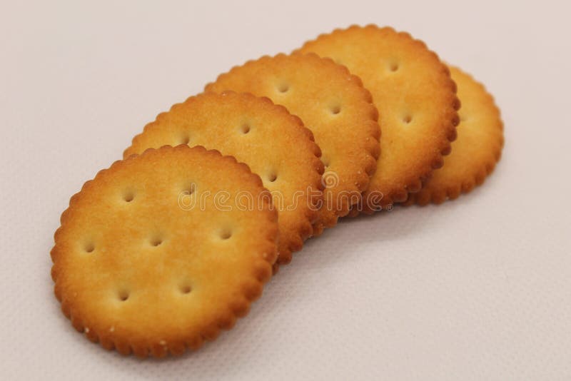 Five Biscuits on a White Background Stock Image - Image of snack, fruit ...