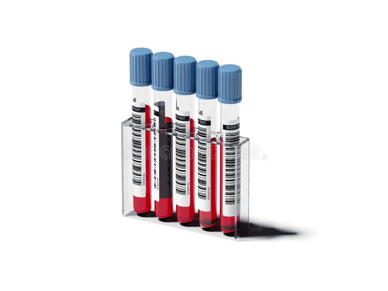 Five Blood Tests. 3d Rendering Stock Illustration - Illustration of ...