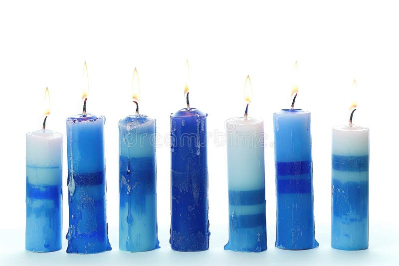 Five blue candles stock photo. Image of generated, candlelight - 370254862