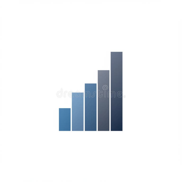 Five Blue-gradient Rectangular Bars in Ascending Order Against a White ...