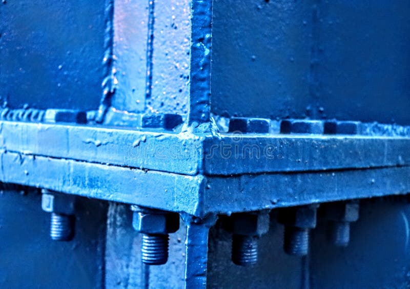 Five blue metal bolts stock photo. Image of hold, industries - 167376536
