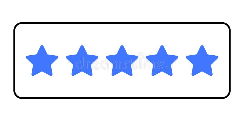 Five Blue Stars within White Rectangular Border Symbolizing Excellent ...