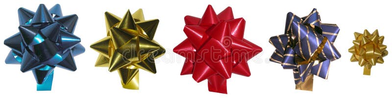 Five bows stock image. Image of colour, package, blue, birthday - 9579