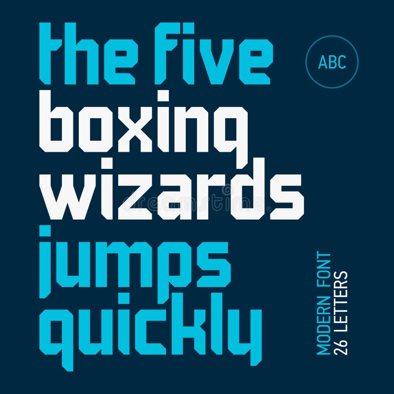 The Five Boxing Wizards Jump Quickly. Modern Font. Stock Vector ...