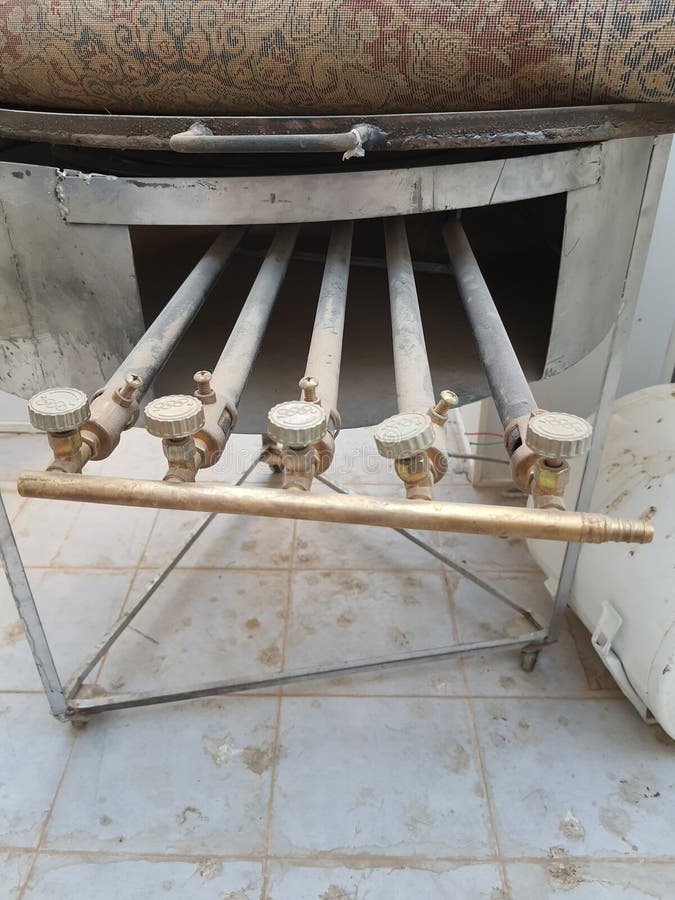 Five Branch Gas Stove Control Pipe Stock Photo - Image of wall, iron ...