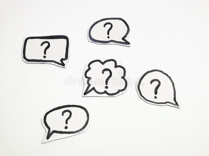 Five Bubble Speechs Written Question Mark. Stock Image - Image of text ...
