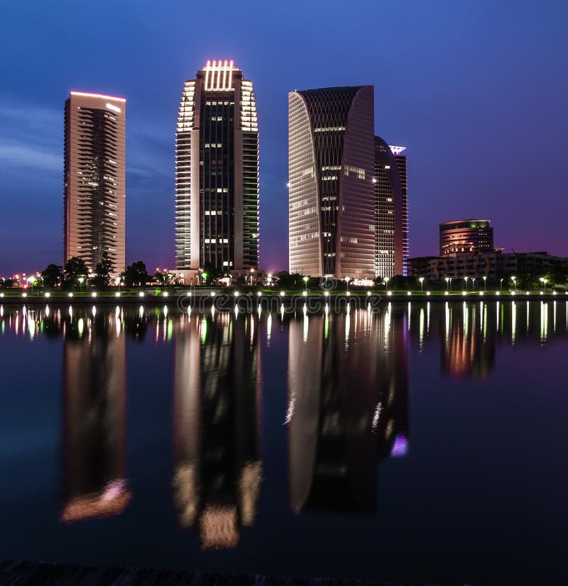 Five Building during Bluehour Stock Image - Image of five, putrajaya ...