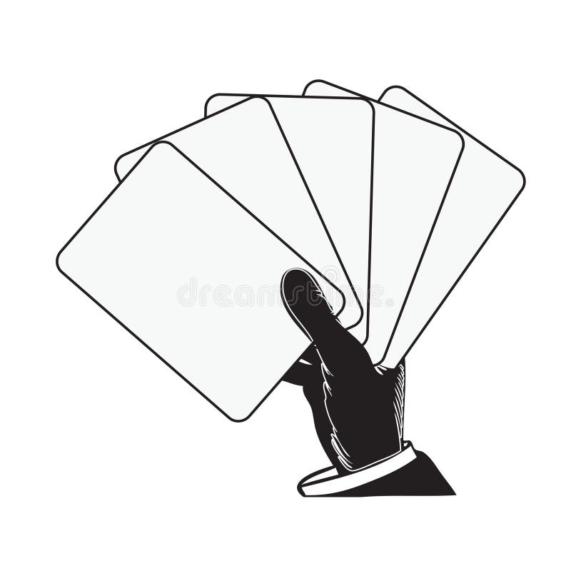 Five cards in hand stock vector. Illustration of play - 313607454