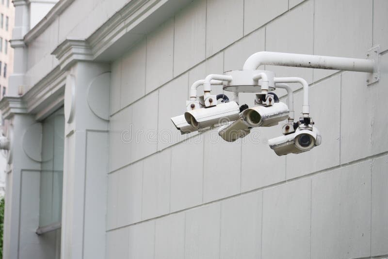 Five CCTV Security Camera Operating Outside of the Tube Station Stock ...