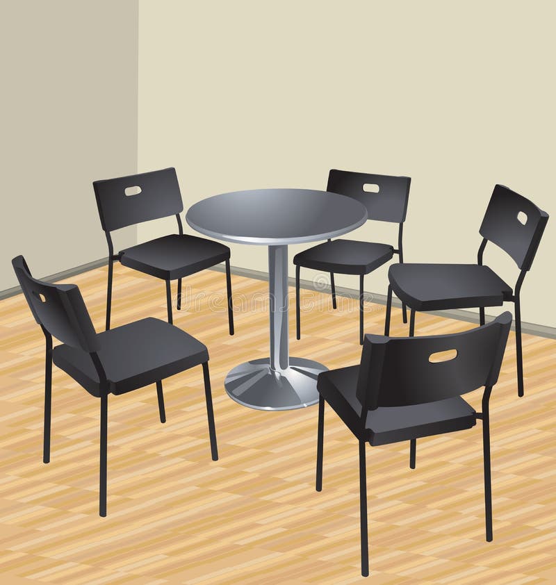 Five chairs and table stock vector. Illustration of laminate - 23628239