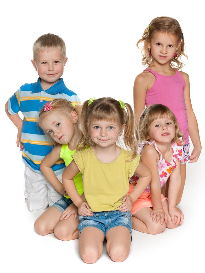 Five children playing toys stock photo. Image of emotion - 18396664