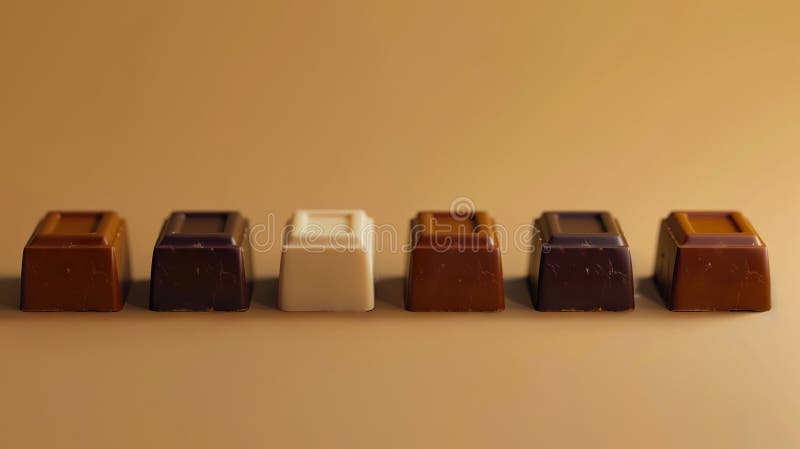 Five Chocolate Bars in Different Colors Stock Image - Image of five ...