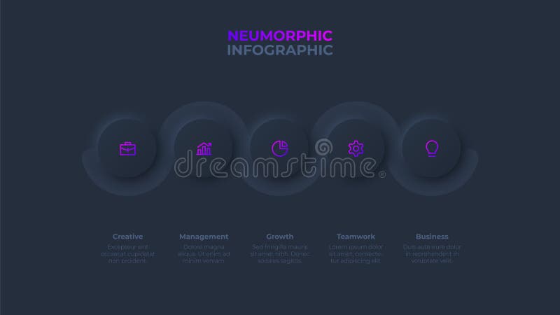 Neumorphic Timeline Infographic. Skeuomorph Concept with 4 Options ...