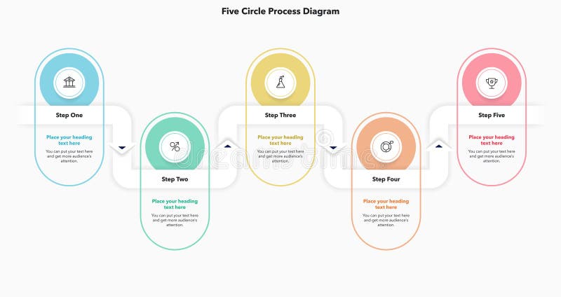 Process Flow Chart with Five Colorful Steps and a Place for Your Text ...