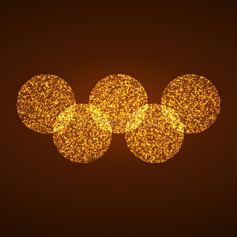 Five Circles of Bright Burning Particles Stock Vector - Illustration of ...