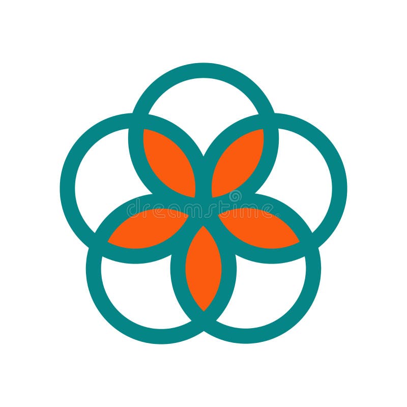 Five Infographic Circles Logo Colorful Design Template. Five Point ...