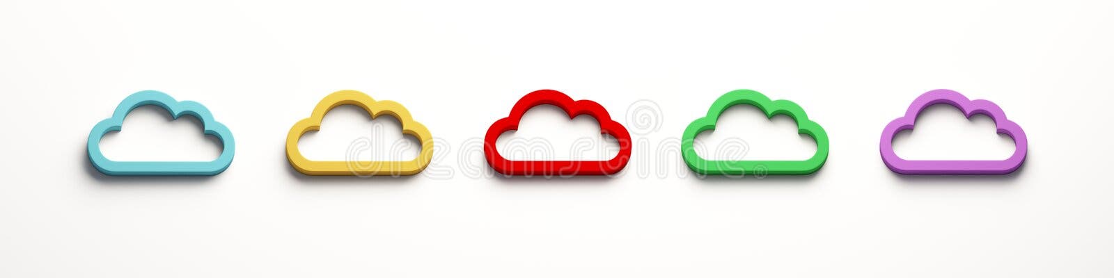 Cloud Computing Logo. 3D Rendering Illustration Stock Illustration ...