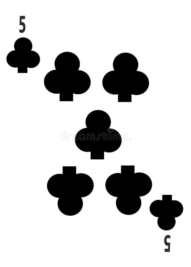 The Five of Clubs Card in a Regular 52 Card Poker Playing Deck Stock ...
