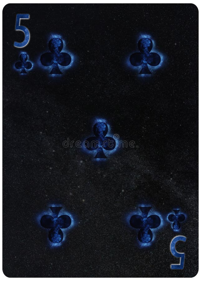 Five of Clubs Playing Card Abstract Background Stock Illustration ...