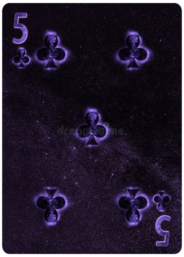 Five of Clubs Playing Card Abstract Background Stock Illustration ...