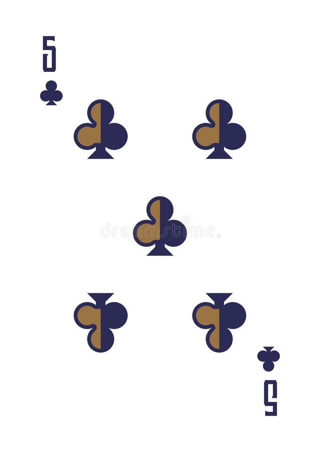 Five of Clubs. Vector Illustration Decorative Design Stock Vector ...
