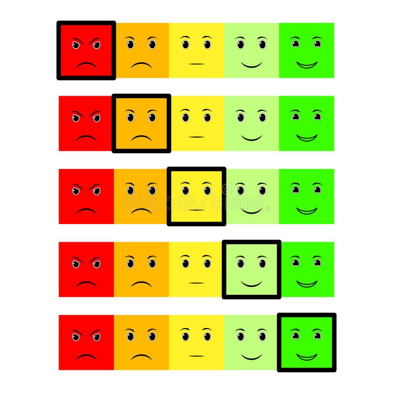 Five Color Faces Feedback/Mood. Set Five Faces Scale - Smile Neutral ... Five Color Faces Feedback/Mood. Set Five Faces Scale - Smile Neutral ...