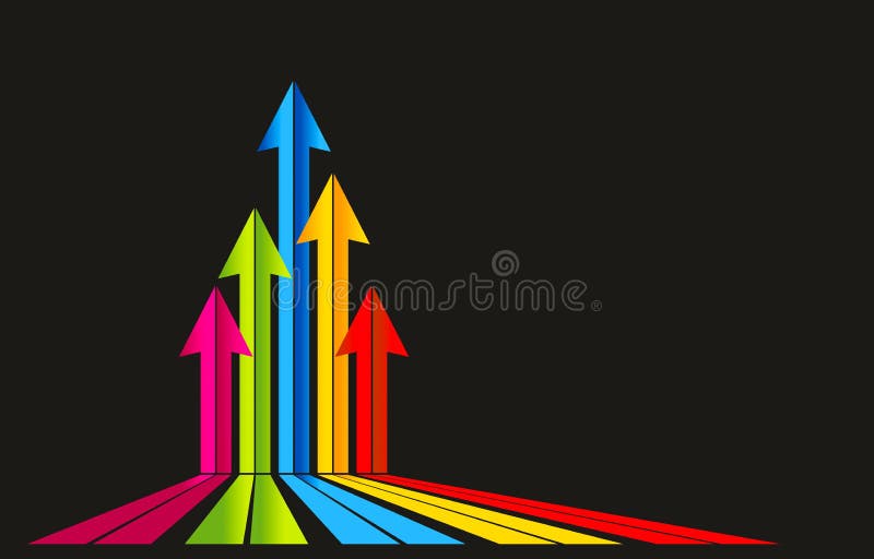 Five colored arrows stock illustration. Illustration of blue - 163275819